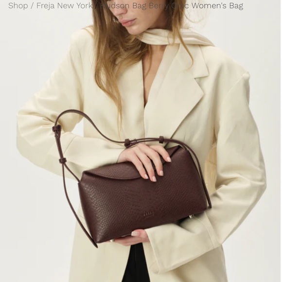 Freja New York | Bags | Freja Berry Croc Leather Shoulder Bag | Poshmark